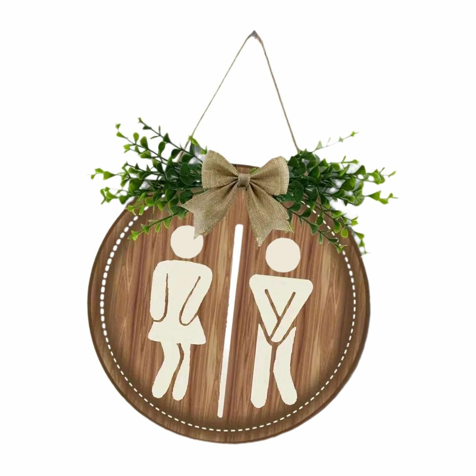 Деревянный знак на дверь туалета Деревенский туалет Забавный 23смx23см