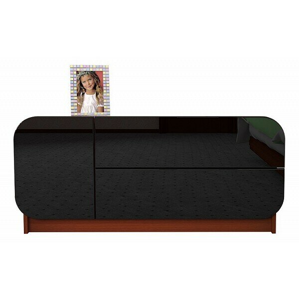 Комод Вита-27 корпус итальянский орех фасад / черный глянец 115х52х40 см, цвет на заказ