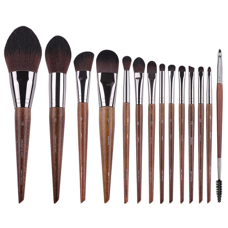 MF натуральные деревянные кисти для макияжа 14pcs