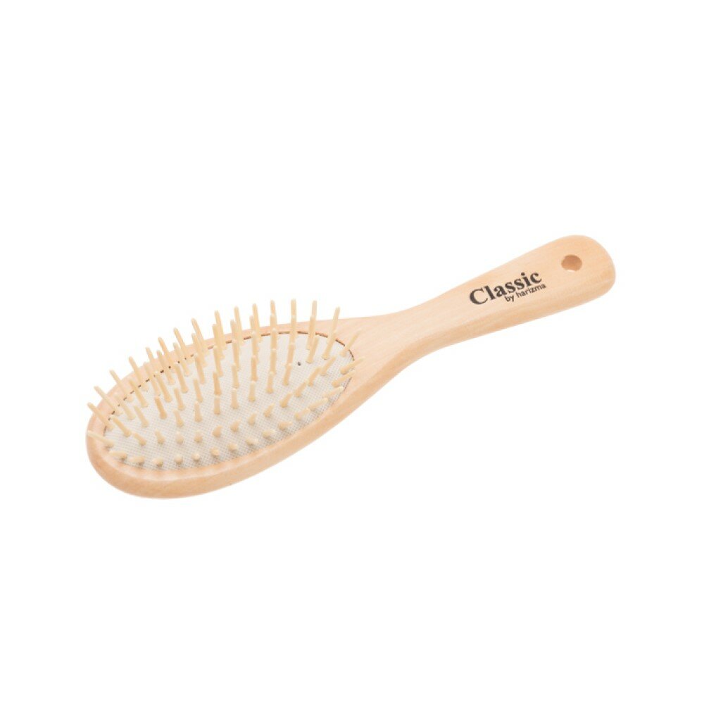 Щетка массажная для волос, закруглённые деревянные штифты, овальная