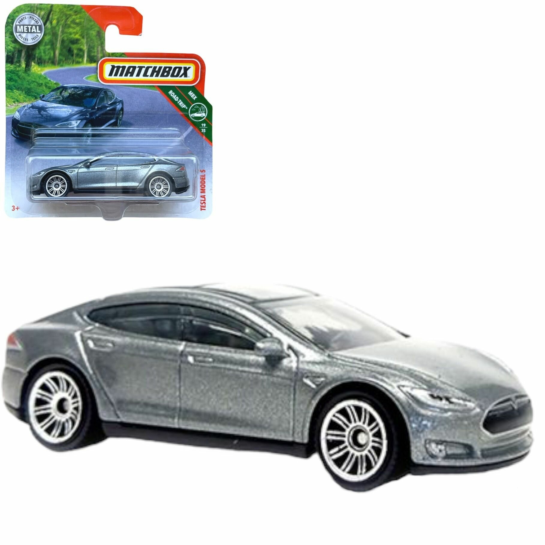 Машинка Tesla Model S, 7см, металл, MATCHBOX