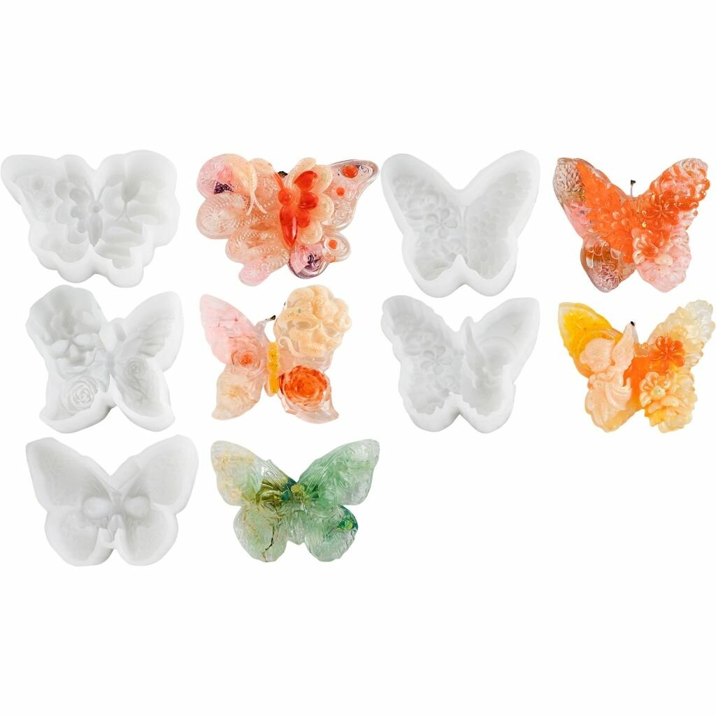 5 шт. формы для свечей-бабочек, силиконовые формы, гипс, ароматическое литье украшения из шоколадной помадки