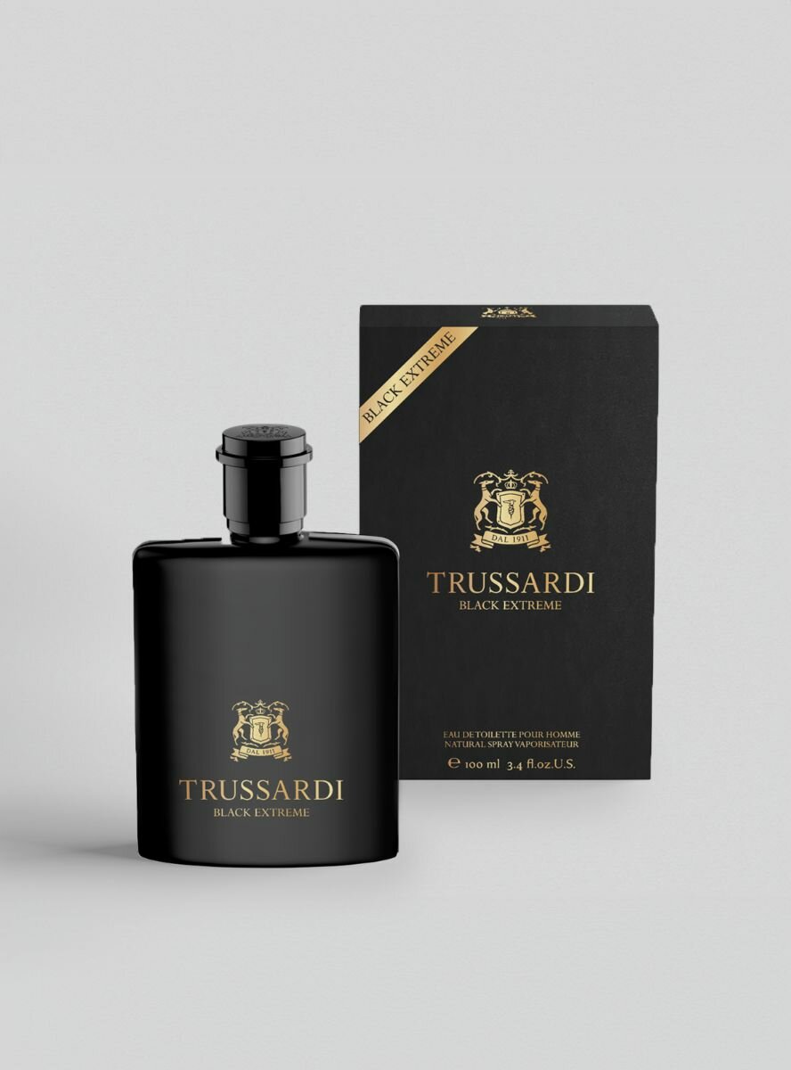 TRUSSARDI Black Extreme men туалетная вода мужская 100 мл / Духи мужские Труссарди Блэк Экстрим парфюм италия