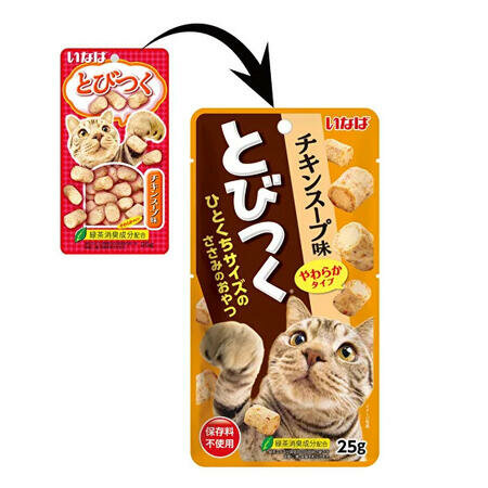 INABA Tobitsuku 5 шт по 25 г лакомство для кошек с куриным бульоном