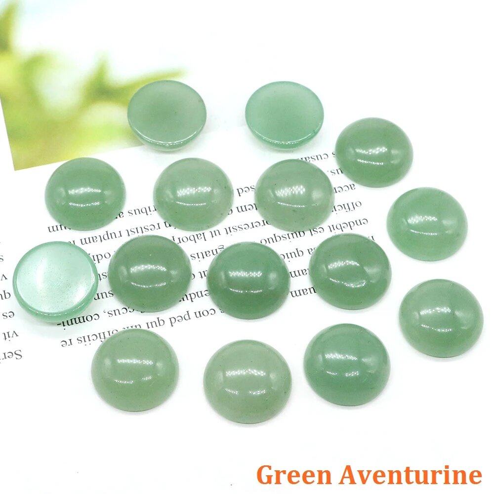 Кабошоны Green Aventurine, изумрудные, 18 мм