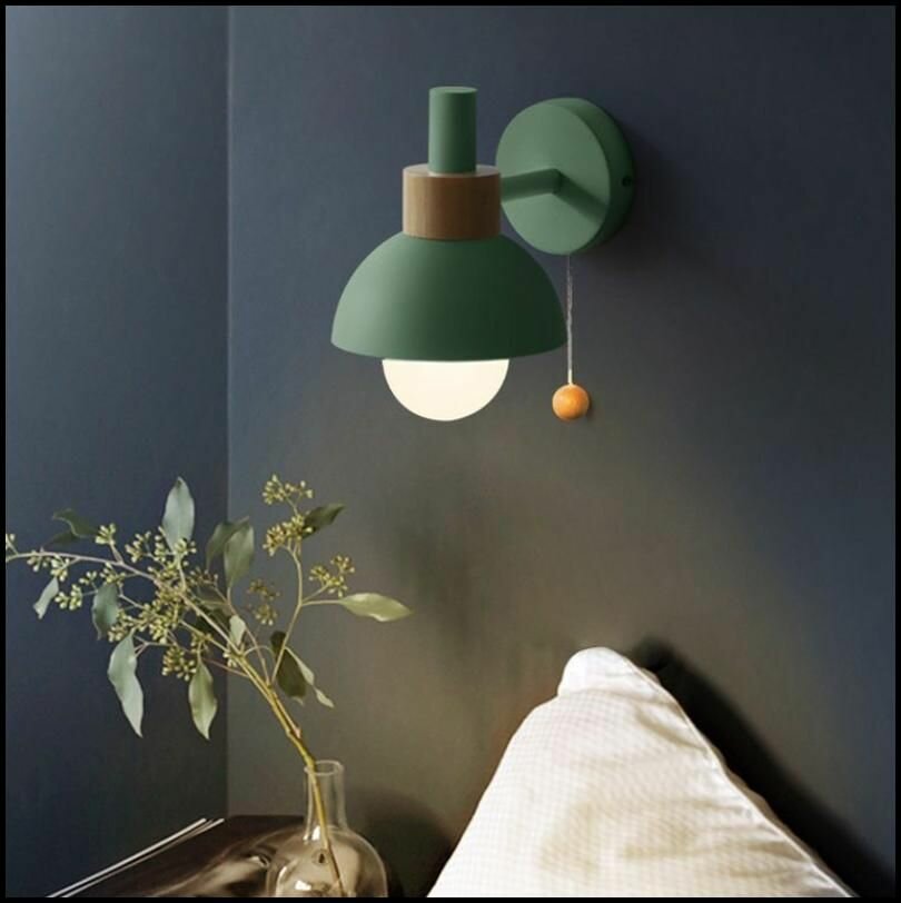 Современный скандинавский светодиодный настенный светильник с выключателем, для домашнего декора прикроватной тумбочки в детской спальне, белые бра