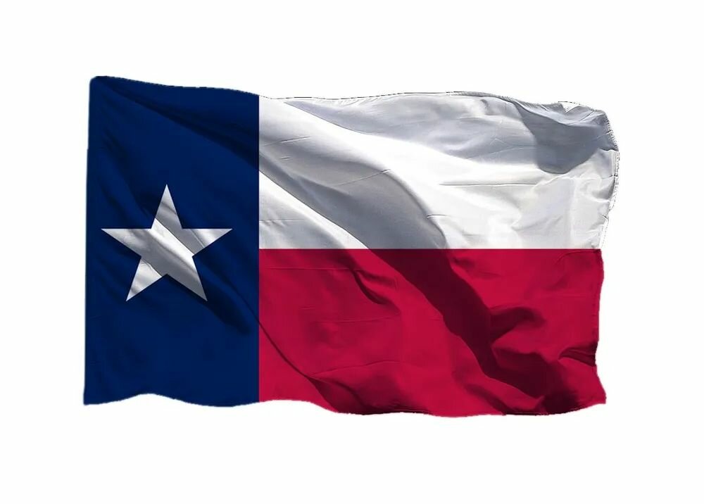 Флаг Техаса штат одинокой звезды 70х105 см на шёлке для ручного древка