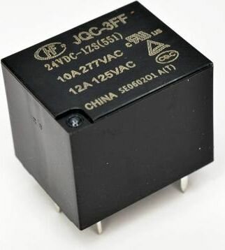 Реле HONGFA JQC-3FF/024-1ZS(551) мощности AgCdO 24 В 10 А SPDT 1 форма C Электромагнитное 15,5x19мм ROHS 1 шт