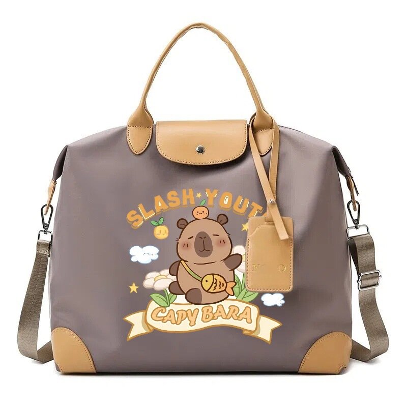 Горячая продажа капибара мультфильм печатает большие мощности Canvas Bag Женская оксфордская лоток для хранения ткани для хранения ткани