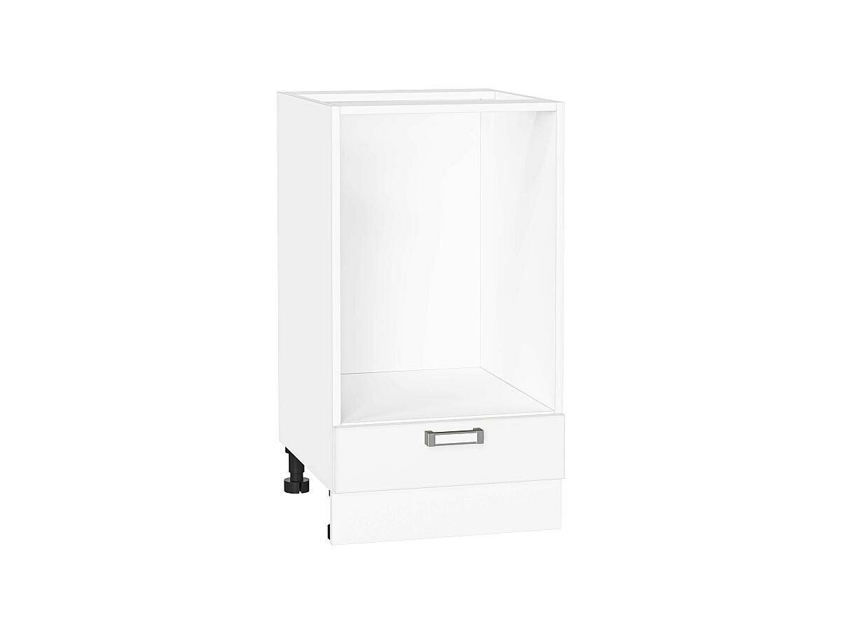 Шкаф нижний под духовку Лофт, цвет фасада White Silk, цвет каркаса Белый, 816*450*476 мм