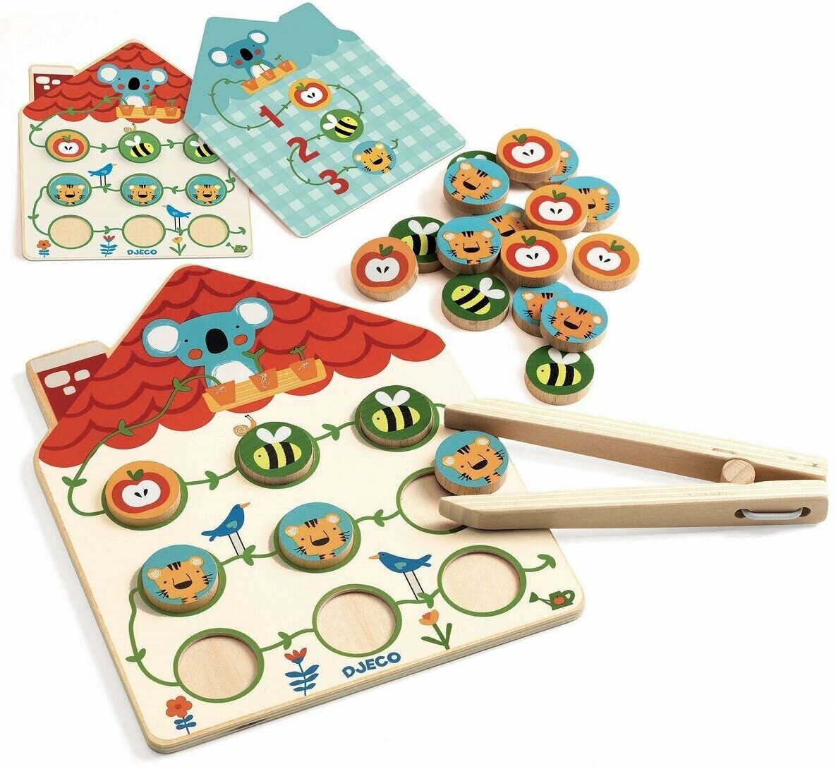 Игра Djeco "Весёлый счёт", дорожная, логическая, 22 фишки, деревянная