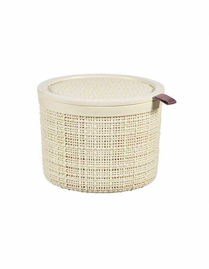 Коробка круглая с крышкой JUTE 2л. кремовый