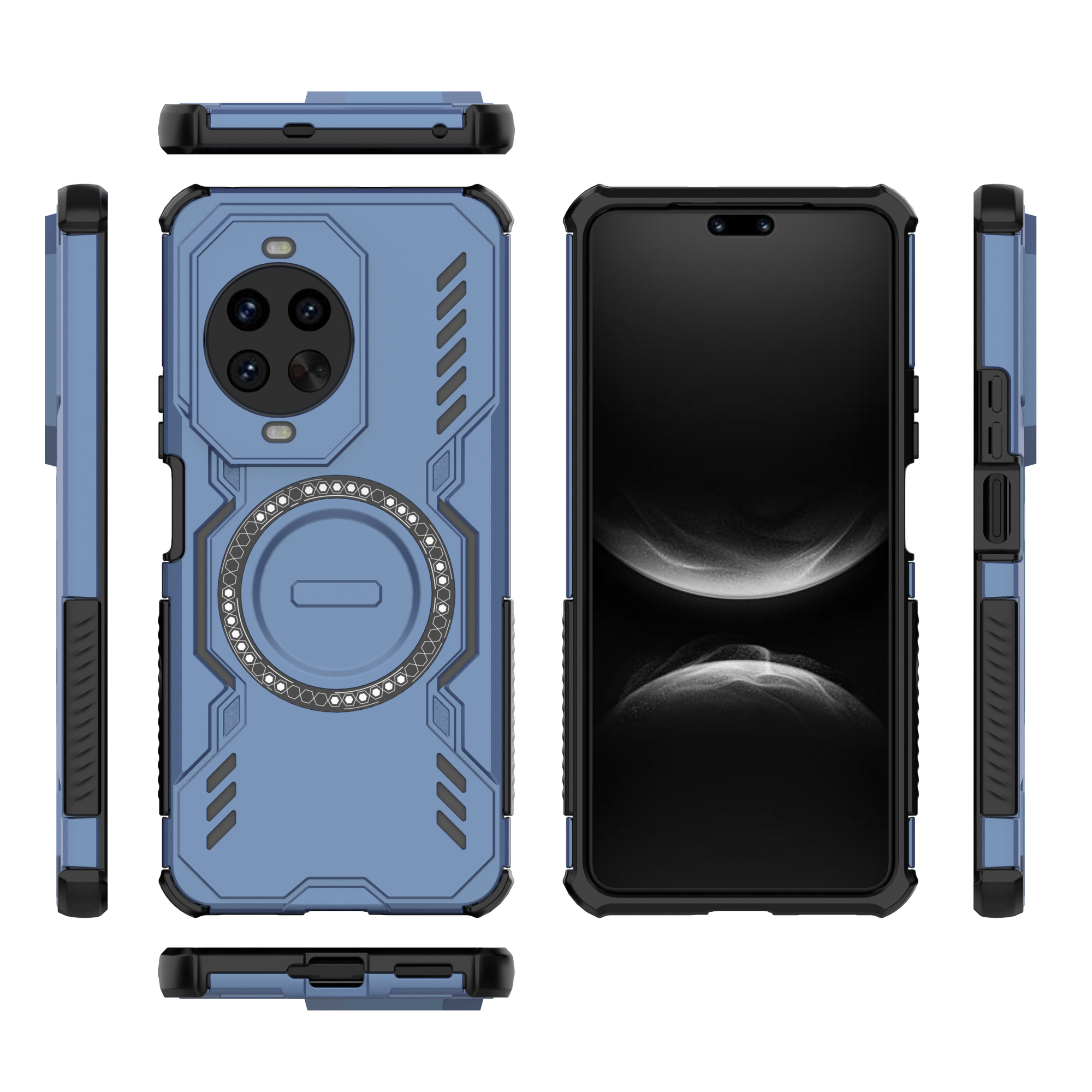 Подходит для Huawei Nova 14 Pro / Хуавей Нова 14 Про Чехол для смартфона поддержкой зарядки Magsafe, Нова 14 Про, подставка, soft touch, матовая поверхность,360° Полная защита, резина, пластик, силикон,