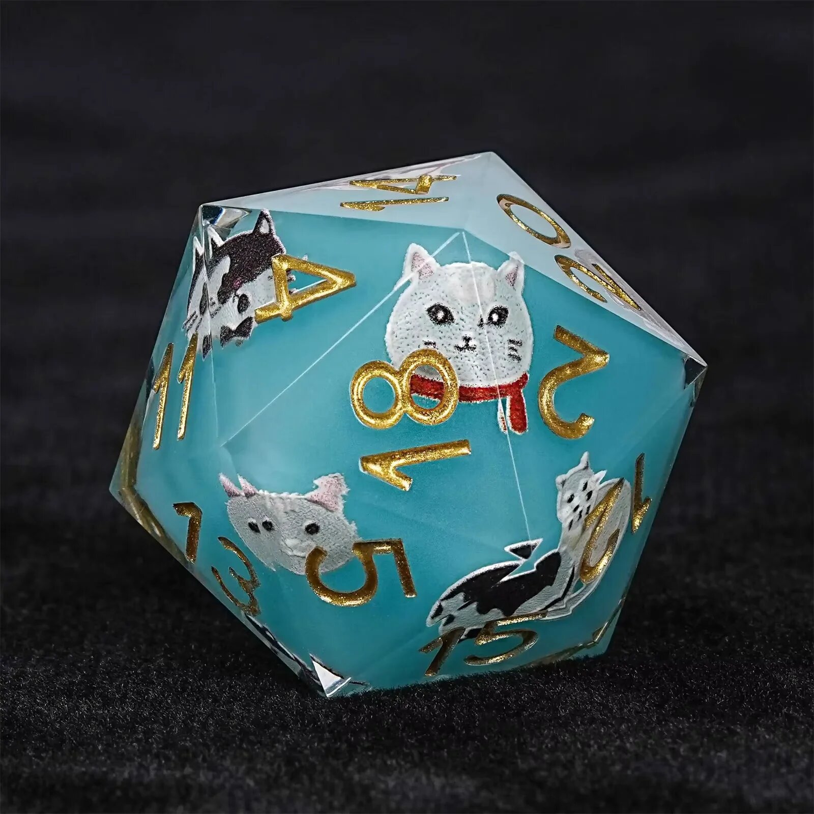 Кубик D20 с котиками, цвет: 1pcs D20