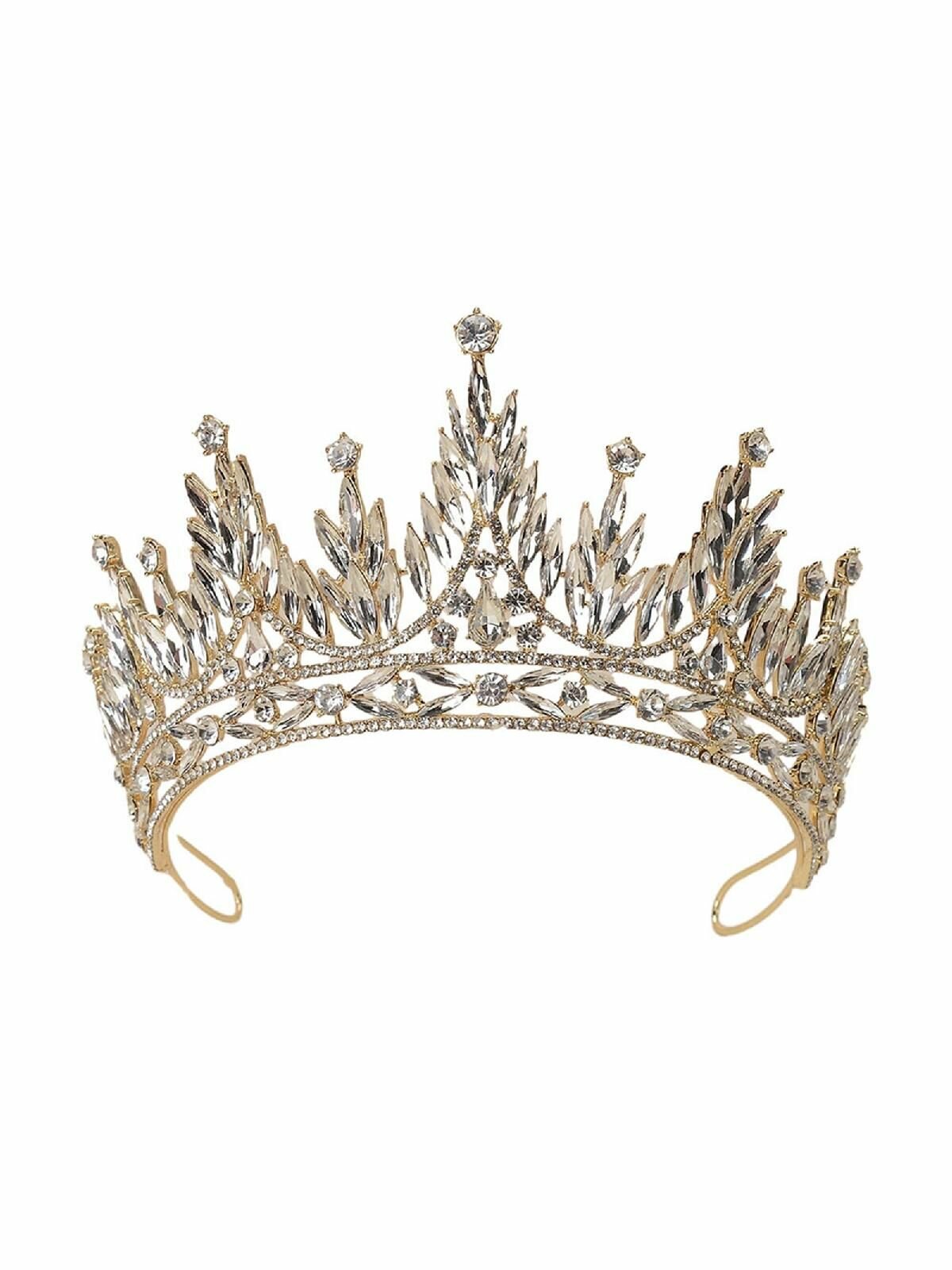 Элегантные короны и тиары для женщин, аксессуары для свадьбы и фото, Золотисто-белый бриллиант