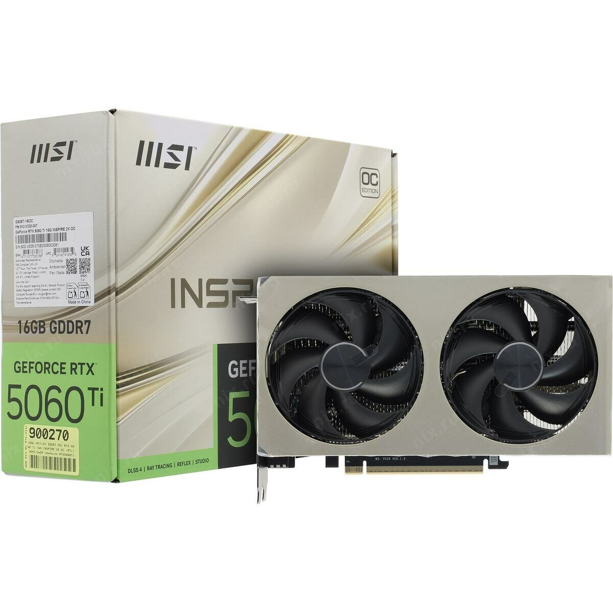 16Gb GDDR7 MSI RTX 5060 Ti 16G INSPIRE 2X OC (RTL) HDMI+3xDP