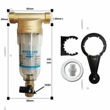 Самоочищающийся фильтр грубой очистки для воды, 3/4" подводка, медный корпус, 40 мкм, 3 т/ч, рабочее давление 1,5-16 кПа, устойчив к коррозии