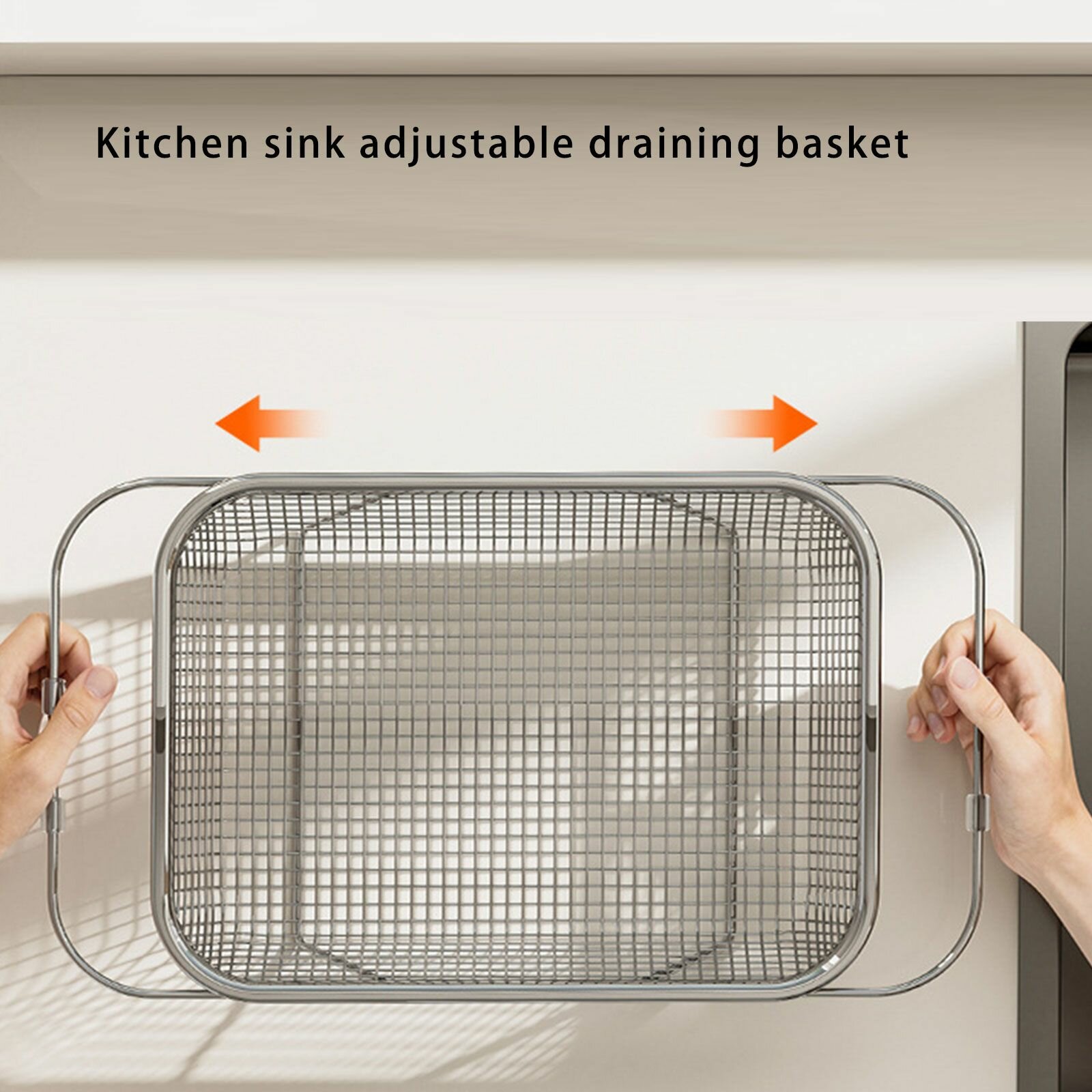 Компактная корзина для слива мойки Выдвижная сушилка посуды из нержавеющей стали