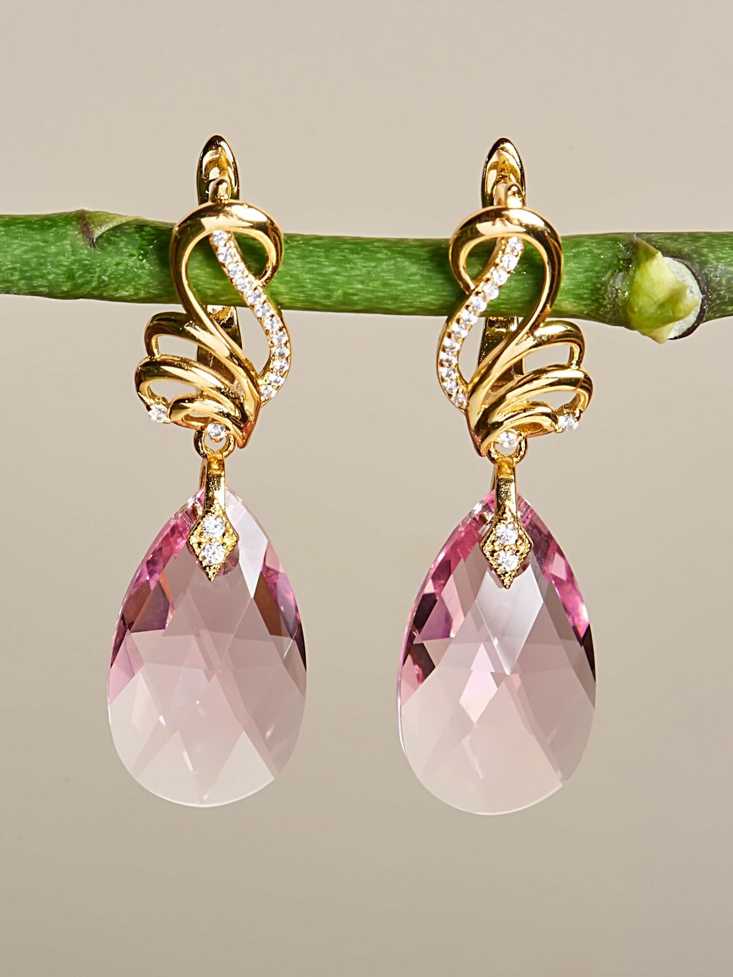 Серьги, кристаллы Swarovski, кристалл, стекло