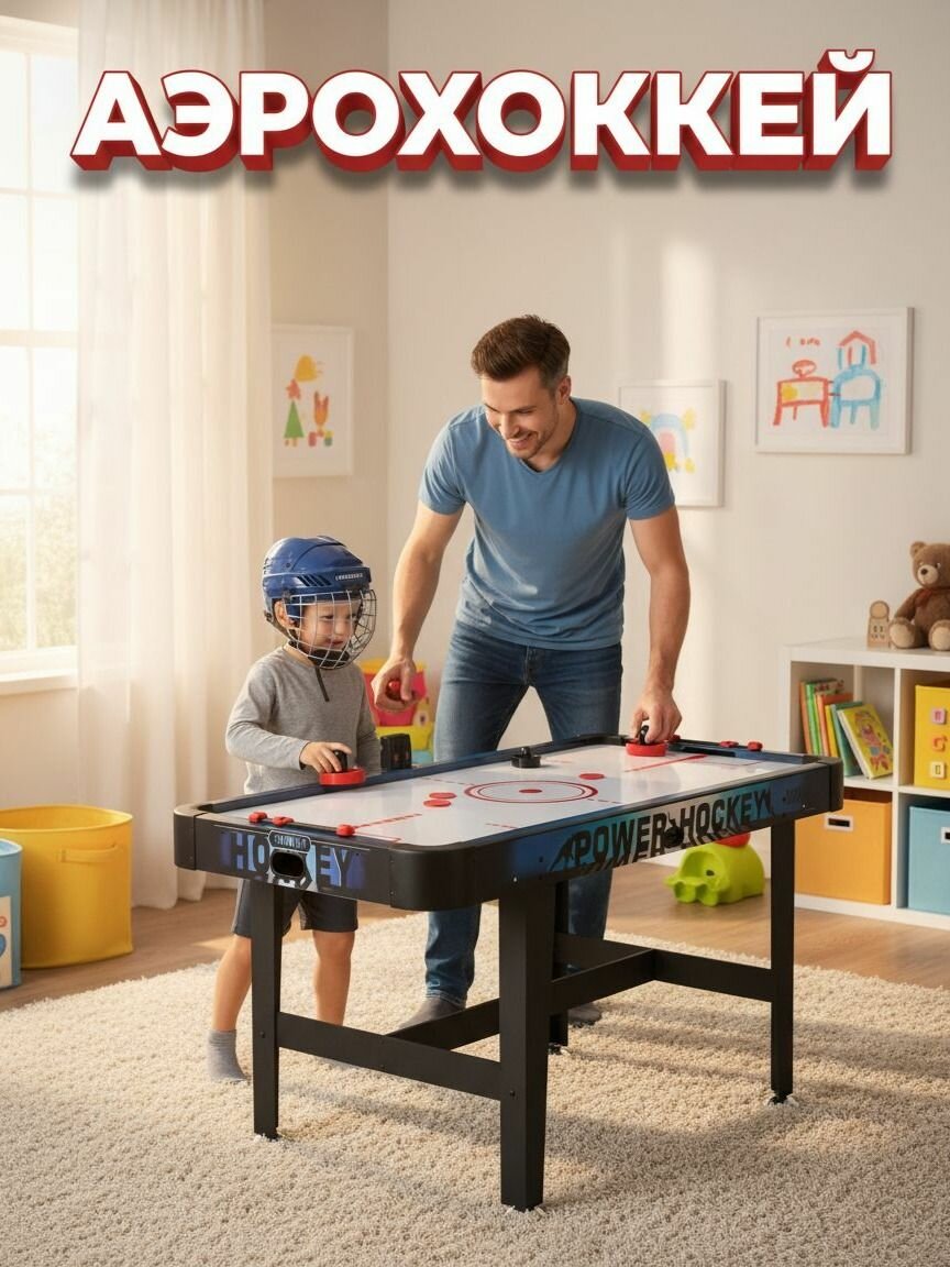 Аэрохоккей игровой стол для квартиры, игра для детей и взрослых, хоккей настольный напольный для ребенка игра