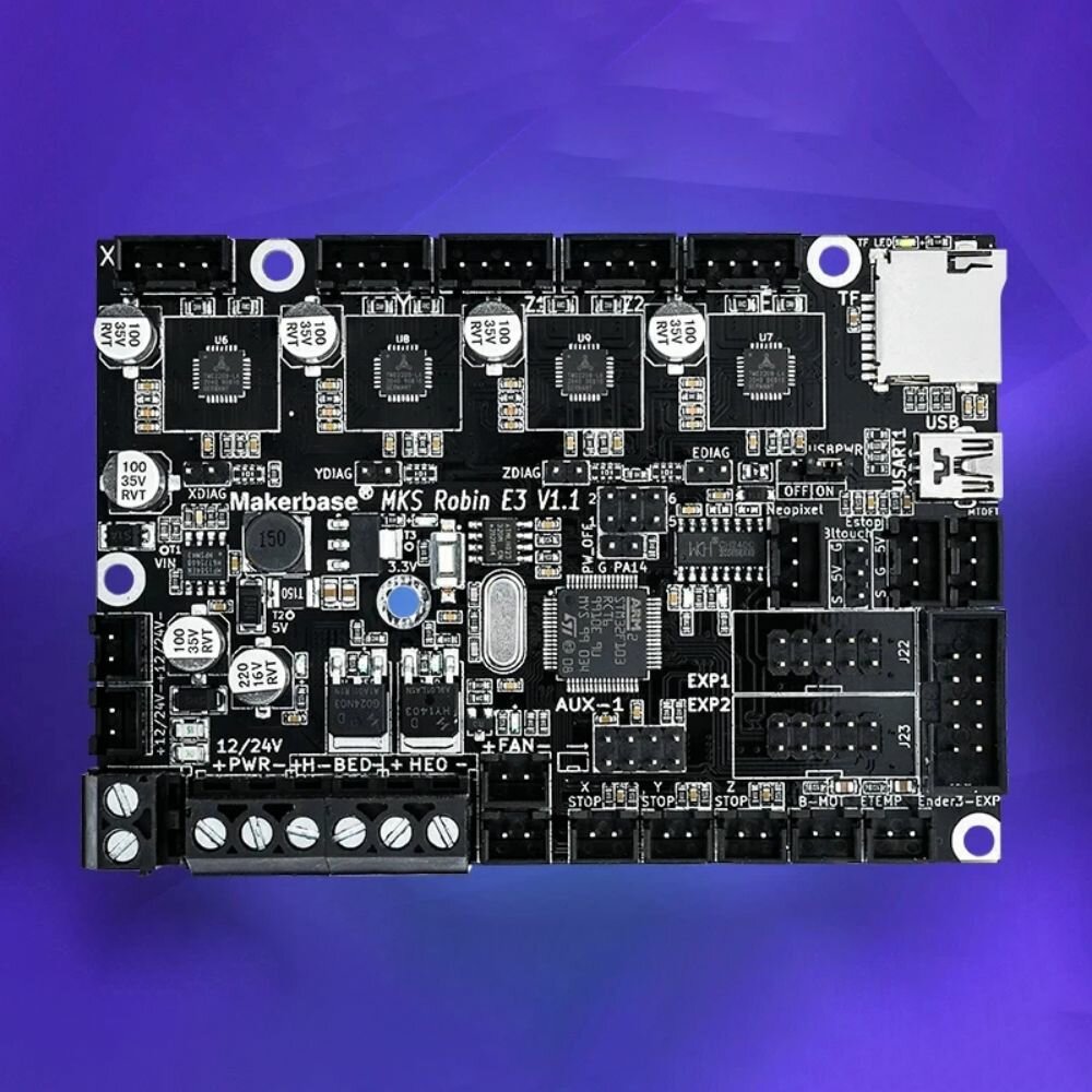 Материнская плата MKS Robin E3 V1.1 для 3D-принтера с драйвером TMC2209, а также MINI E3 для Ender3/5, Voron0.1 и Klipper.