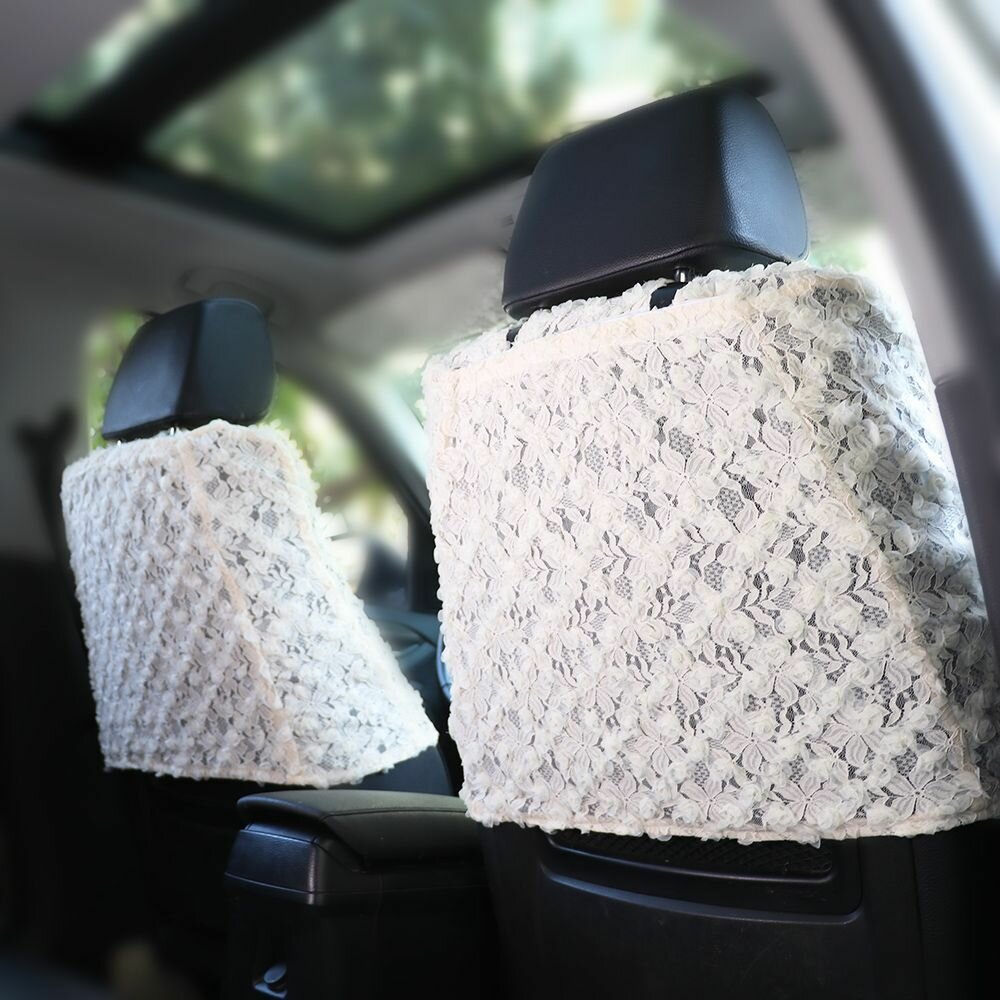 Чехол на спинку сиденья автомобиля из цветочного кружева, универсальный для всех сезонов, чехол на спинку, аксессуары для женщин