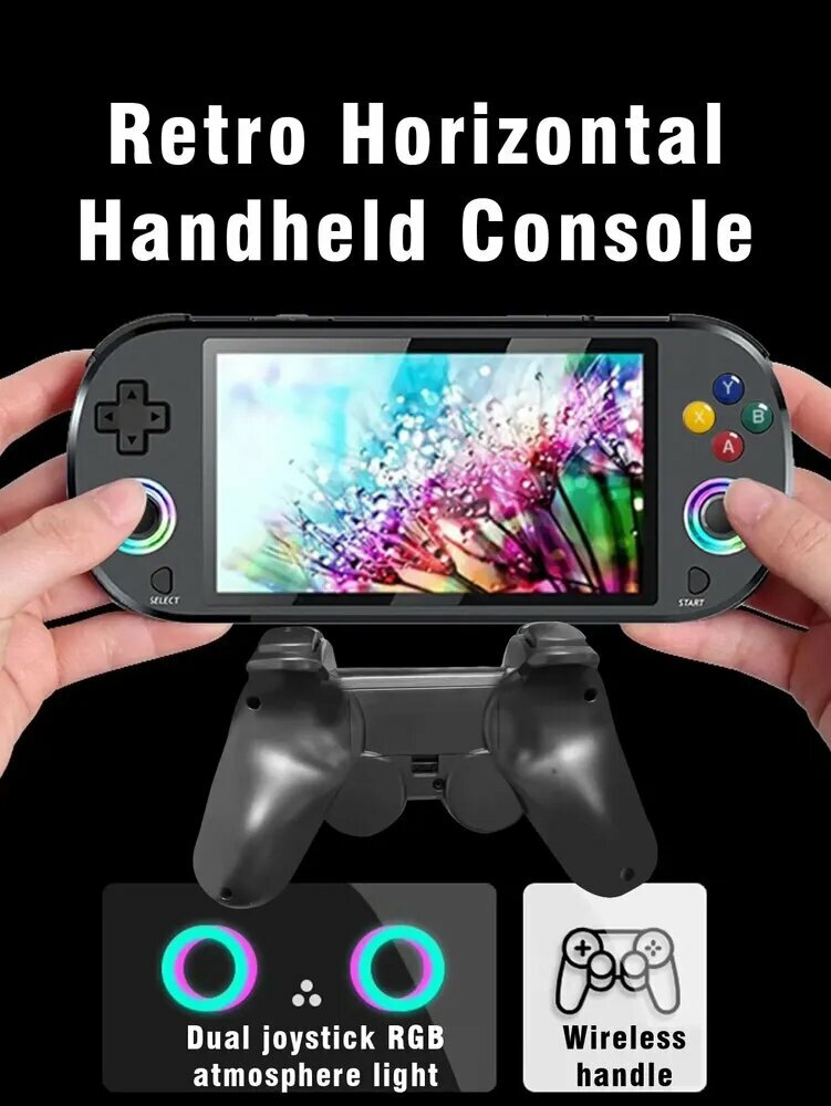 PSP игровая консоль портативная, игровая консоль портативная,5 дюймовый Большой экран RGB Подсветка Ретро джойстик