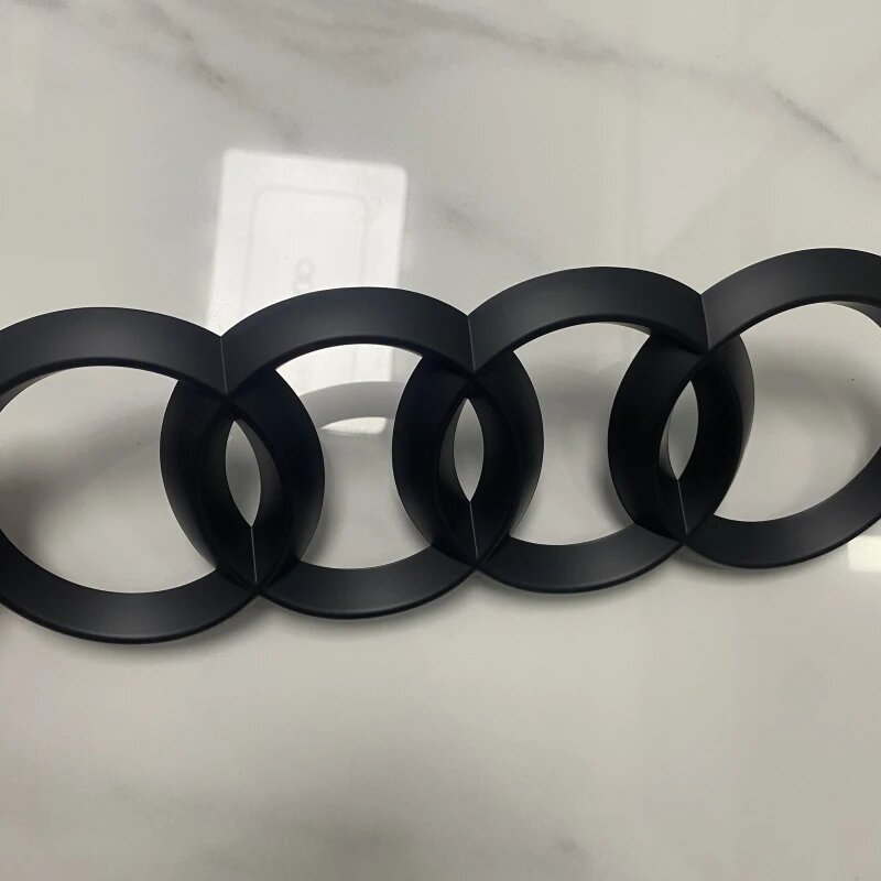 Эмблема AUDI Q3 с 4 кольцами и логотипом из АБС-пластика с прямым покрытием для капота автомобиля, передняя решетка, задняя Эмблема багажника, эмблема Q3 Sportback, аксессуары для ремонта Matte Black, Front, Q3 Sportback