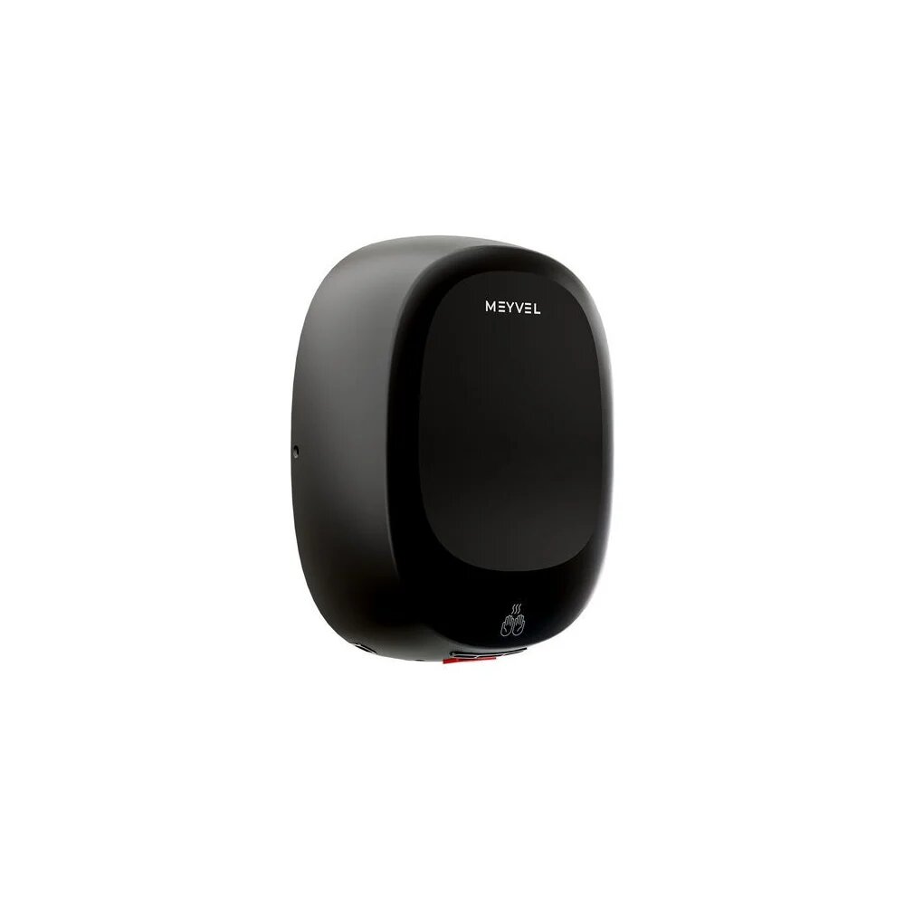 Сушилка для рук Meyvel MH12-1000P2, пластик, настенная, сенсорная, 1000 Вт, IPX2, черная
