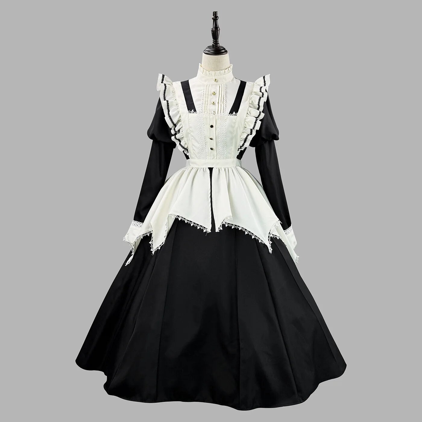 Черный готический костюм горничной, XL