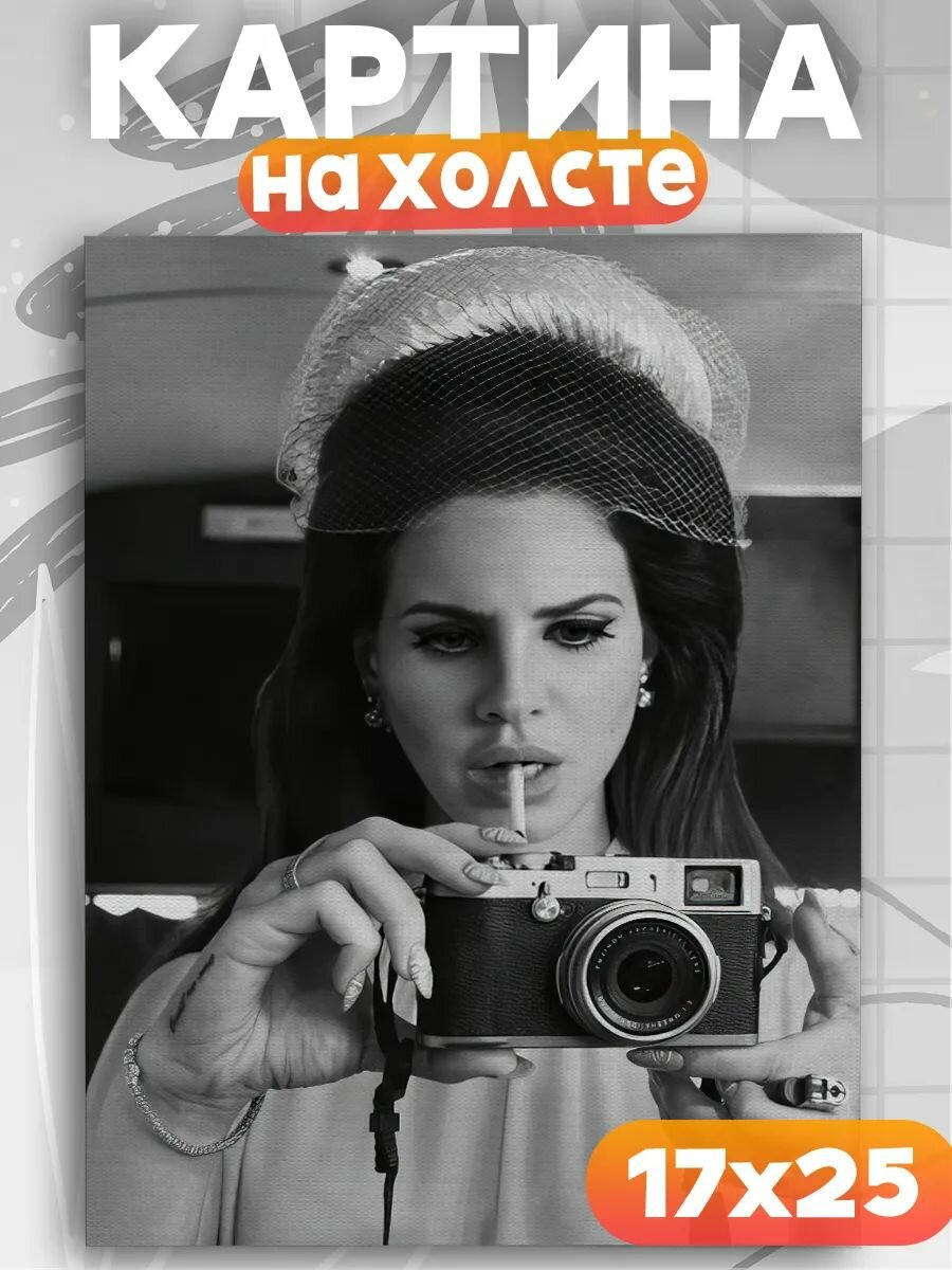 Картина на стену Лана Дель Рей, на подрамнике, 1шт, 25х17 размер.