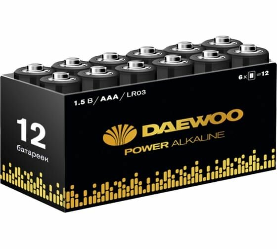 Алкалиновая батарейка DAEWOO LR03 Power Alkaline Pack-24 5042117