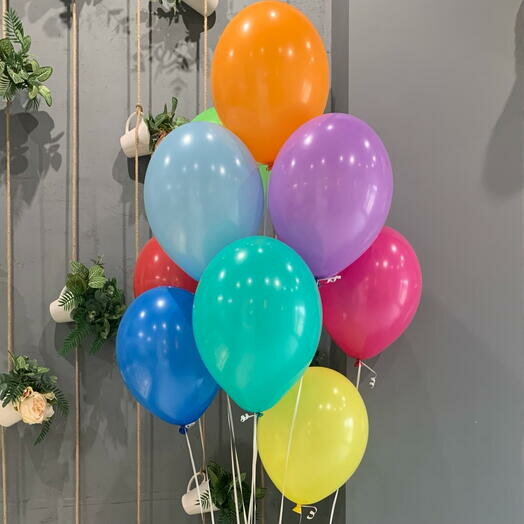 Фонтан из воздушных шаров цветочное кафе, 10 шаров, наполнение гелием