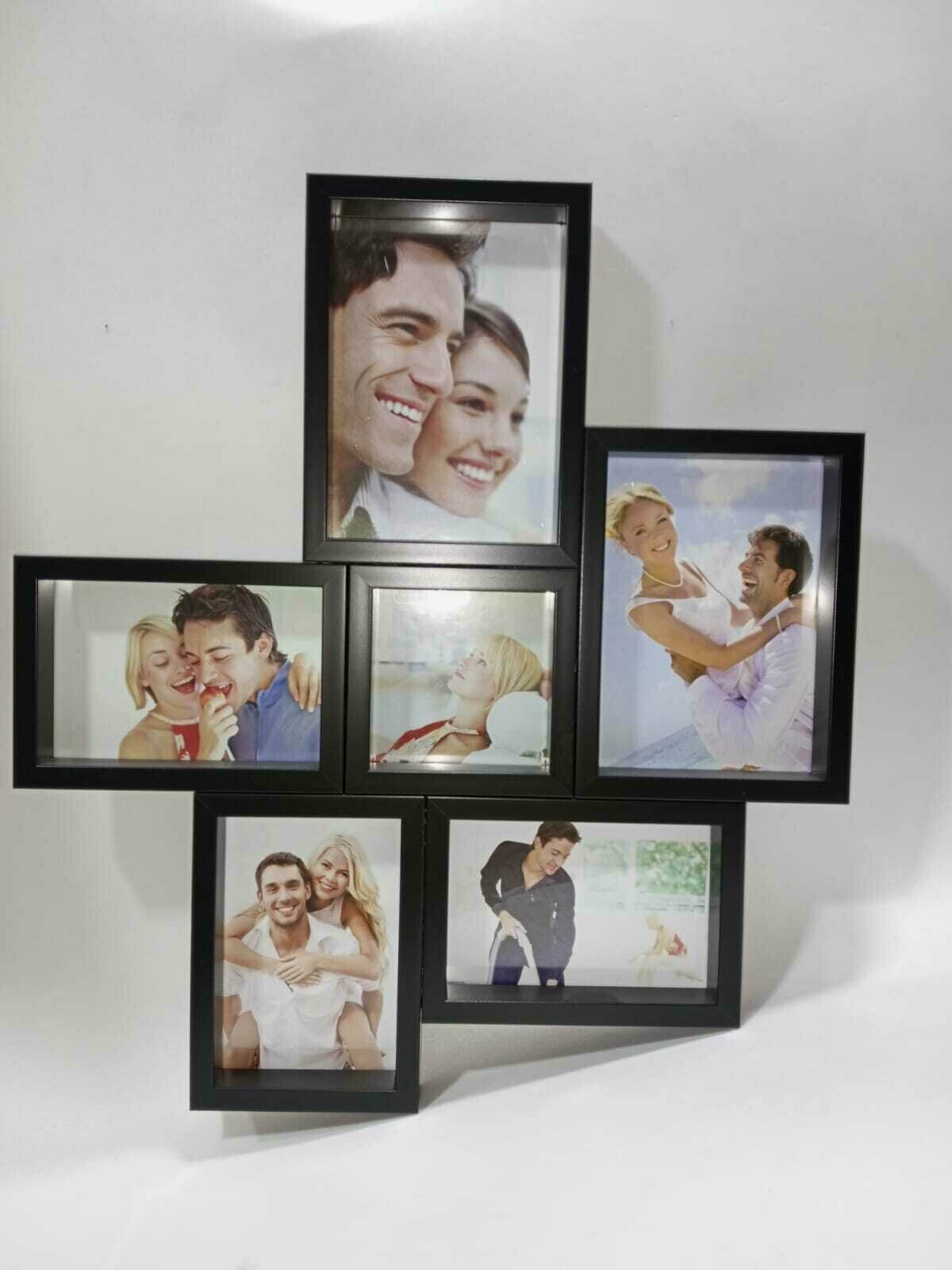 Фоторамка "Пано", 10x15 см, на 6 фотографий, итальянское качество, черная