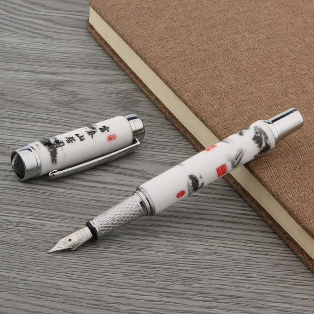 Перьевая ручка с керамическим покрытием в чехле из бархата