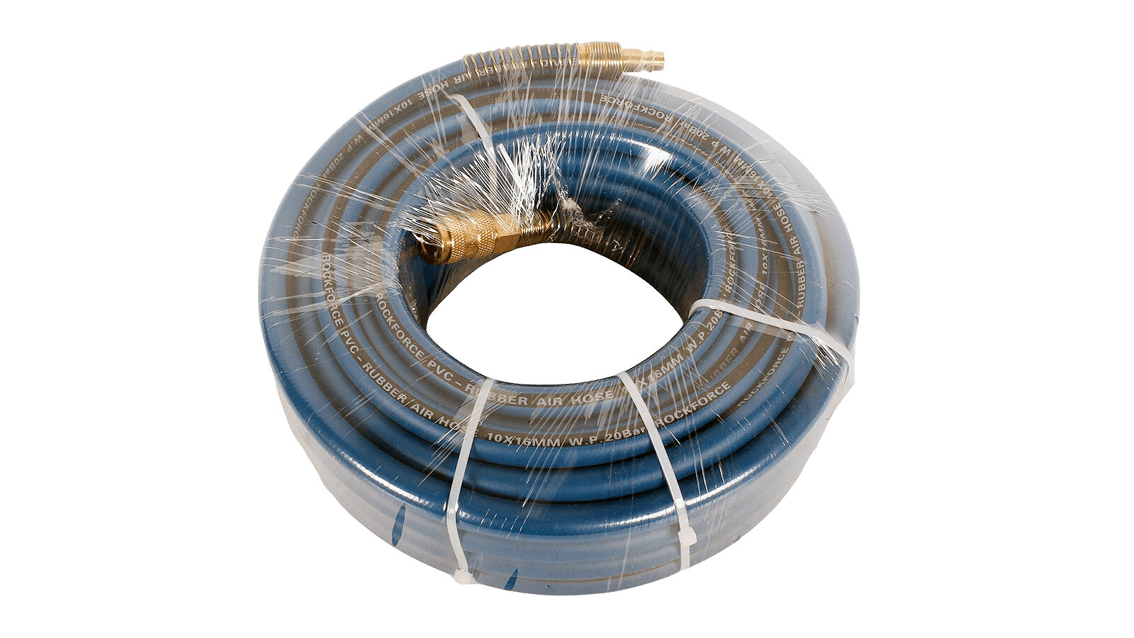 Шланг компрессора 10х16мм 15м резиновый воздушный армированный с фитингами ROCKFORCE RF-AHC-52G
