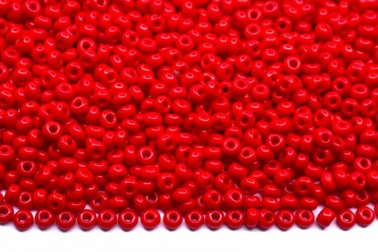 Бисер чешский PRECIOSA круглый 10/0 93170 красный непрозрачный, 20 грамм