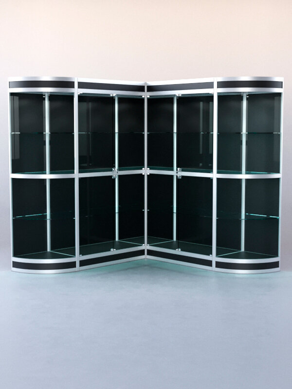 Витрина "В угол зала" №7 (закрытая, задняя стенка - ДВП), Черный