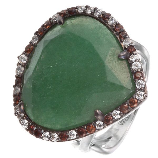 Кольцо, серебро, 925 проба, авантюрин