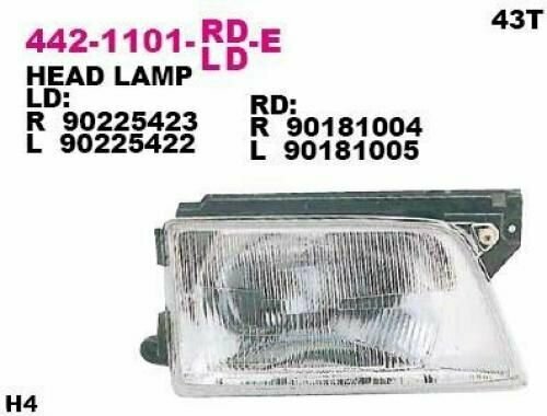 Фара правая! Opel Kadett E 84-91 Depo арт. 4421101RLDE