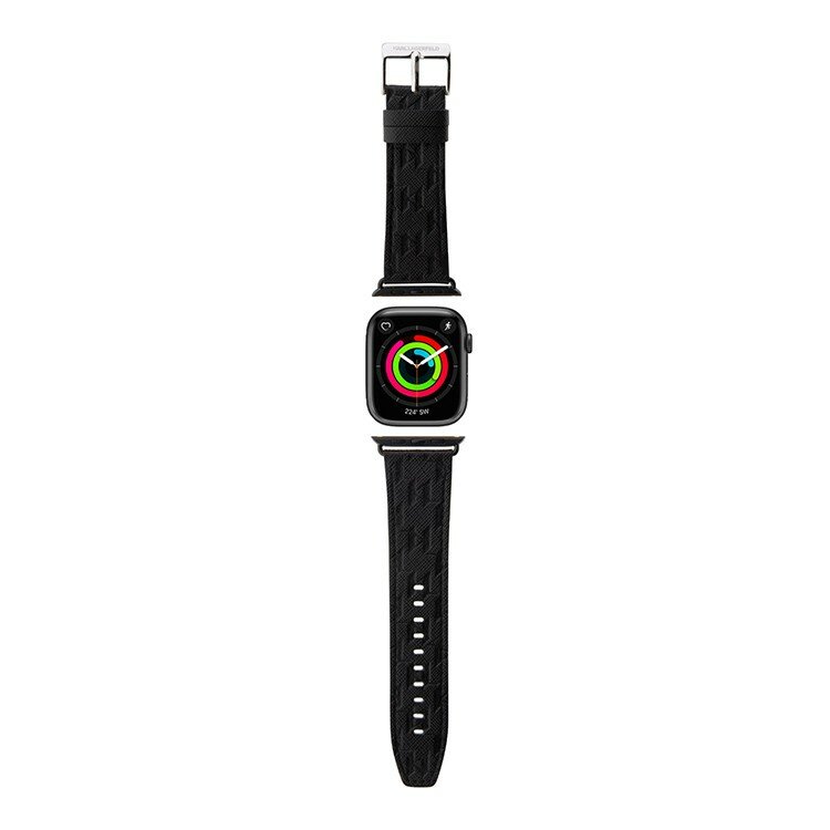 Karl Lagerfeld для Apple Watch 42/41/40 mm ремешок из кожи Saffiano Monogram Black