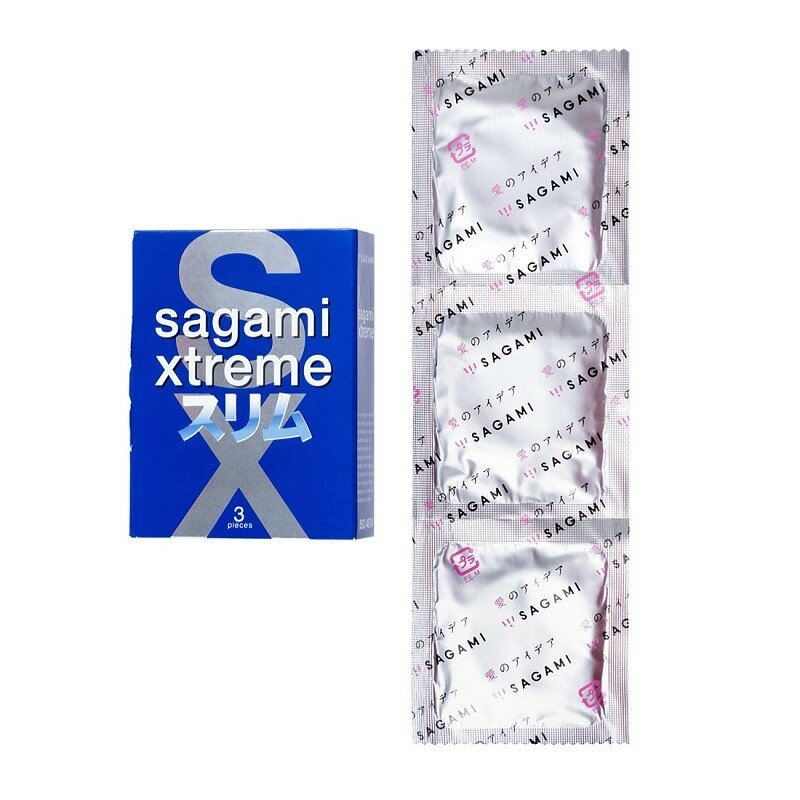 Презервативы латексные без накопителя «SAGAMI Xtreme Feel Fit», 3шт