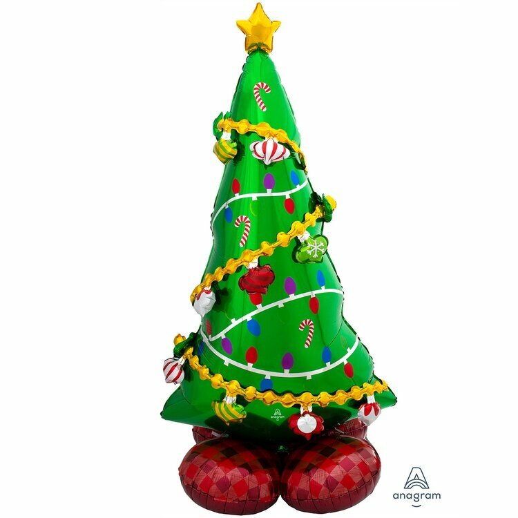 Воздушный шарик Anagram фигура, 62", новогодняя Елочка, фольгированный