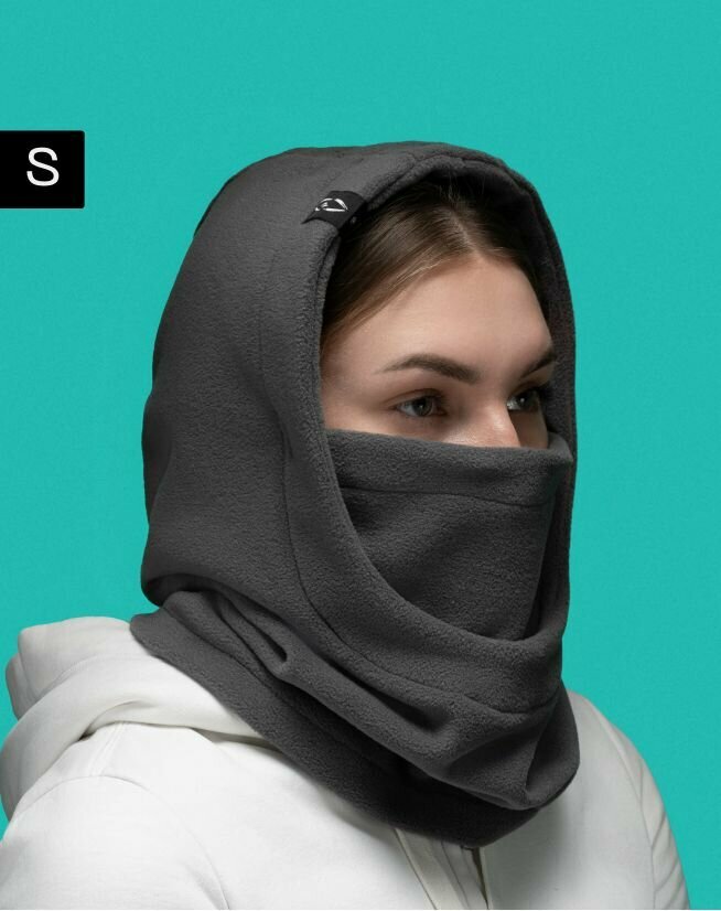 Балаклава poncho_id Базовая коллекция для мужчин и женщин, размер m, серый — фото 1