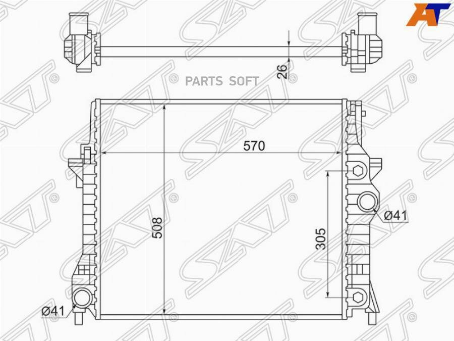 Радиатор Jaguar S-type 99-08 / XF 07-16 SAT JA0003 | цена за 1 шт