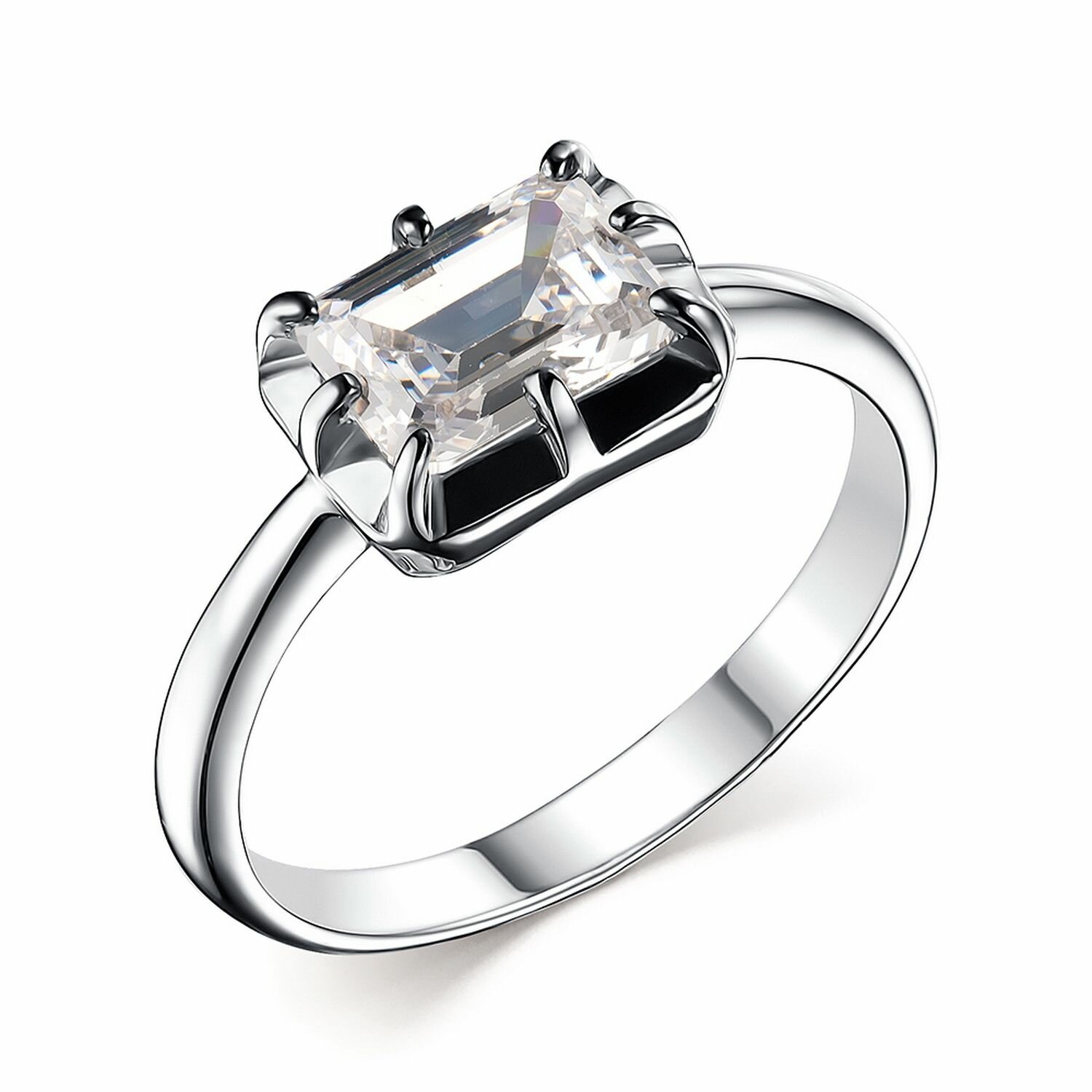 Кольцо, серебро, 925 проба, фианит