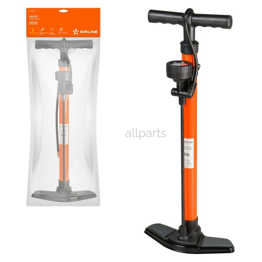 AIRLINE PA-500-03 Насос воздушный 500 с манометром (ручной, механический, 500 см3) AIRLINE PA-500-03