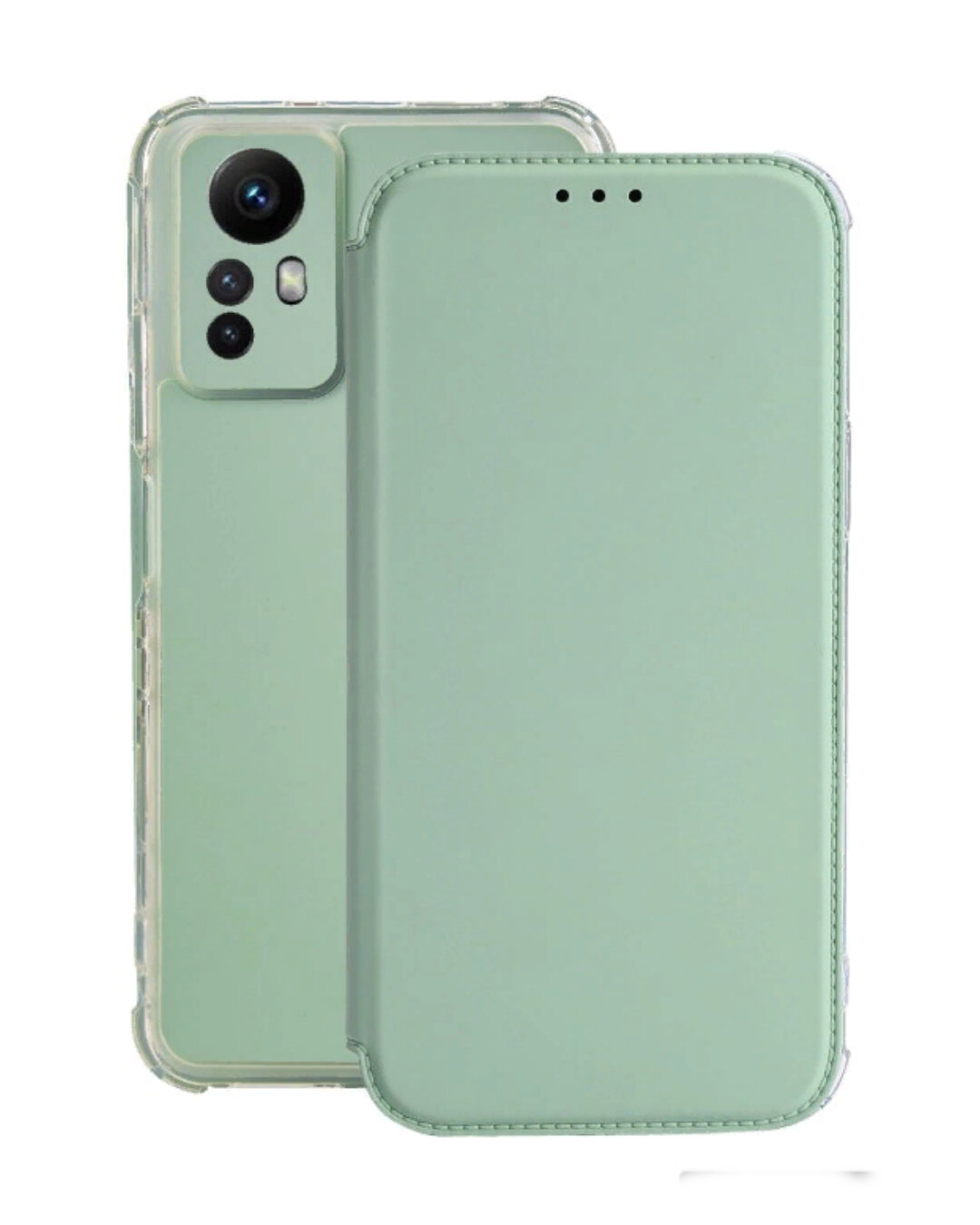 Чехол книжка на Xiaomi Redmi Note 12S 4G светло-зеленый