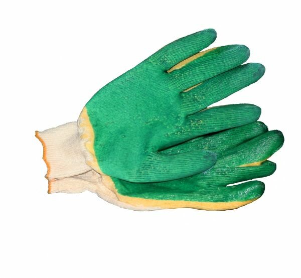 Перчатки трикотаж. х/б с двойным латексом обливные Россия