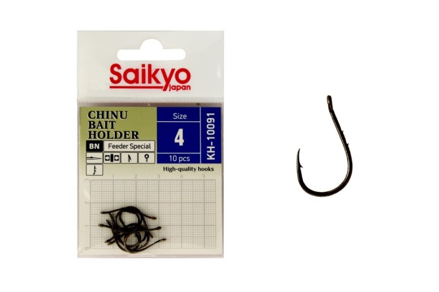 Крючки Saikyo KH-10091 BN CHINU BAIT HOLDER №4 ( 1 упк. по 10 шт.)